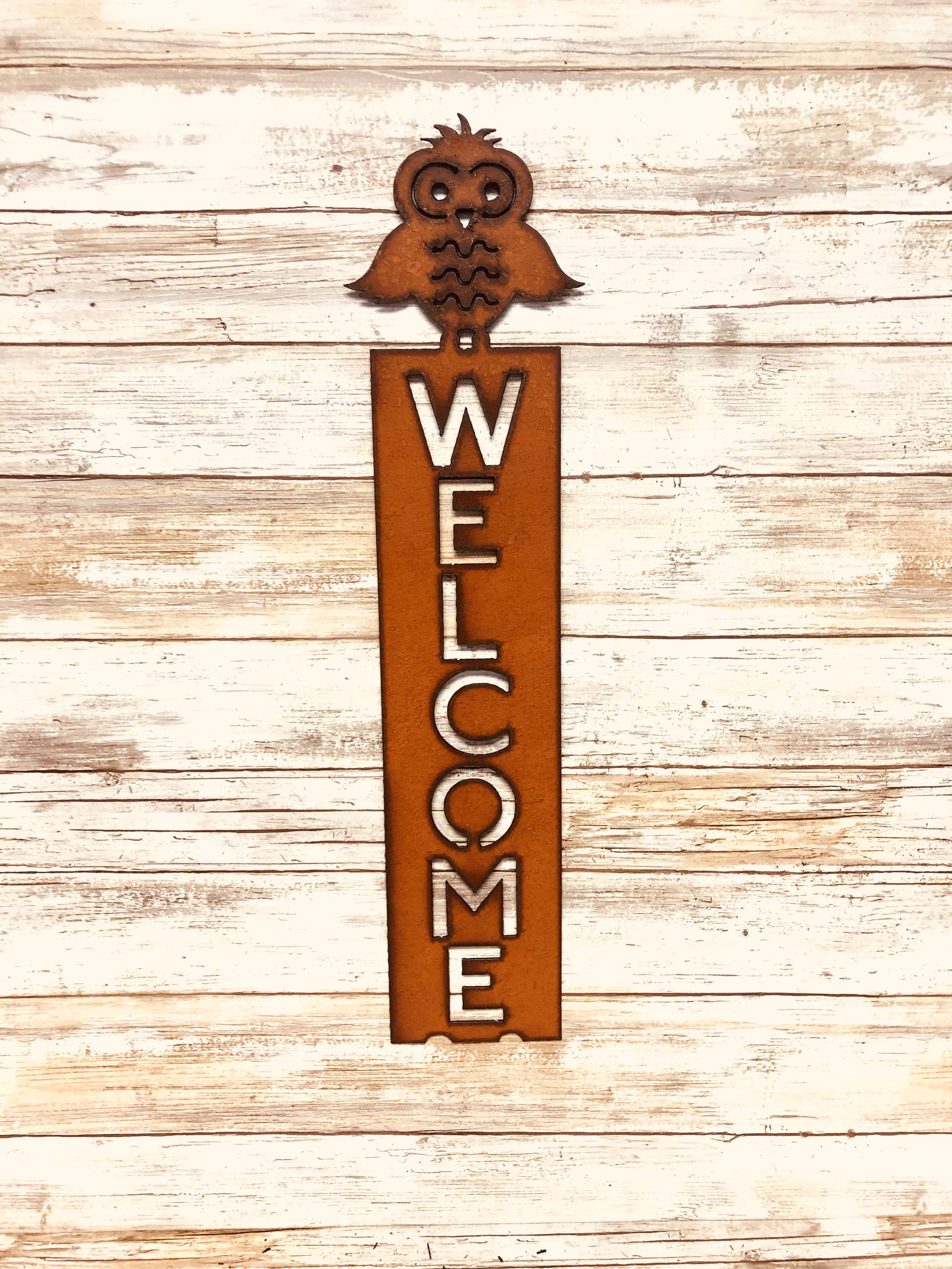 Owl Vertical Welcome Sign – Universal Ironworks USA