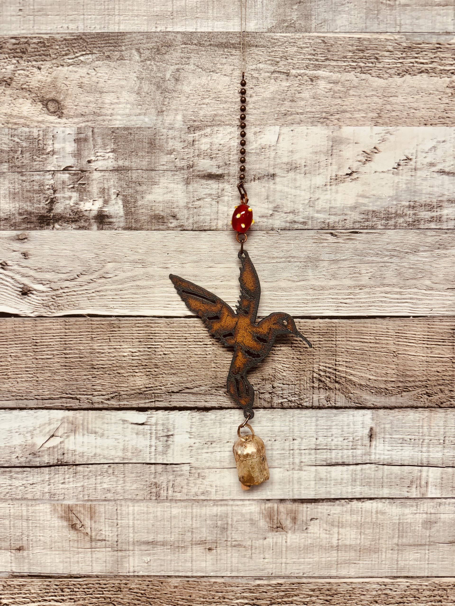 Hummingbird Bell Rustic Metal Garden Chime Nana Bell Garden – Universal ...