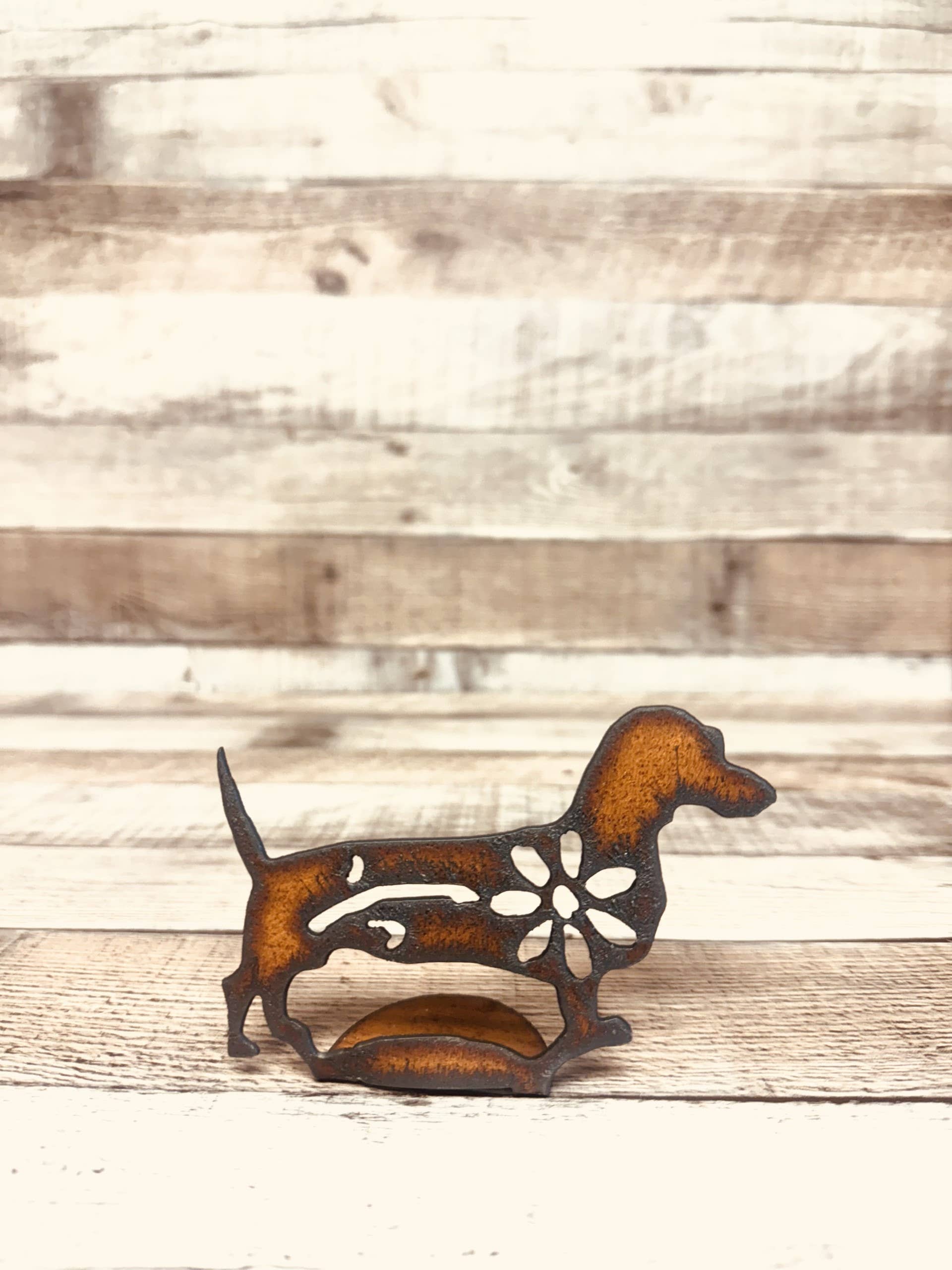 Dachshund GARDEN FRIEND rustic Metal DOODAD Figurine – Universal ...