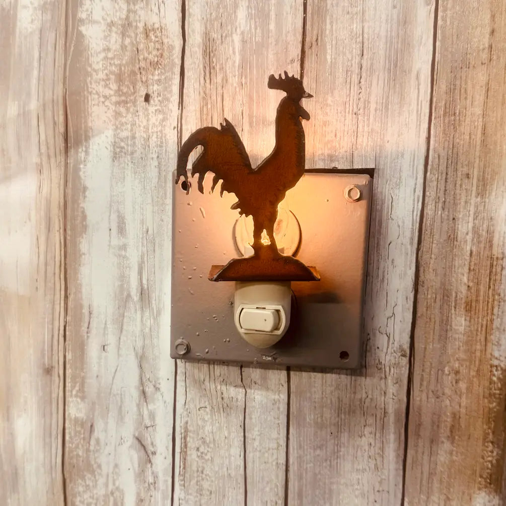 Rooster Farm Image Rustic Night Light – Universal Ironworks USA