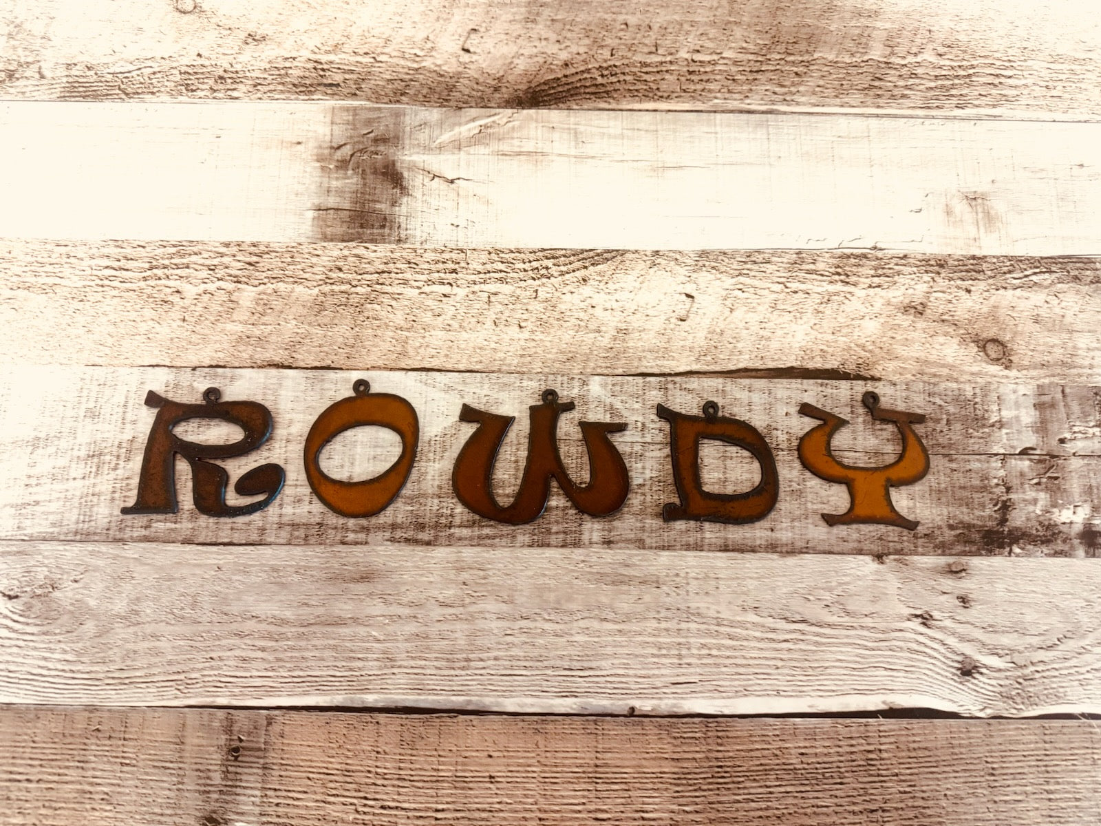 "Rowdy" font Initial Charm – Universal Ironworks USA