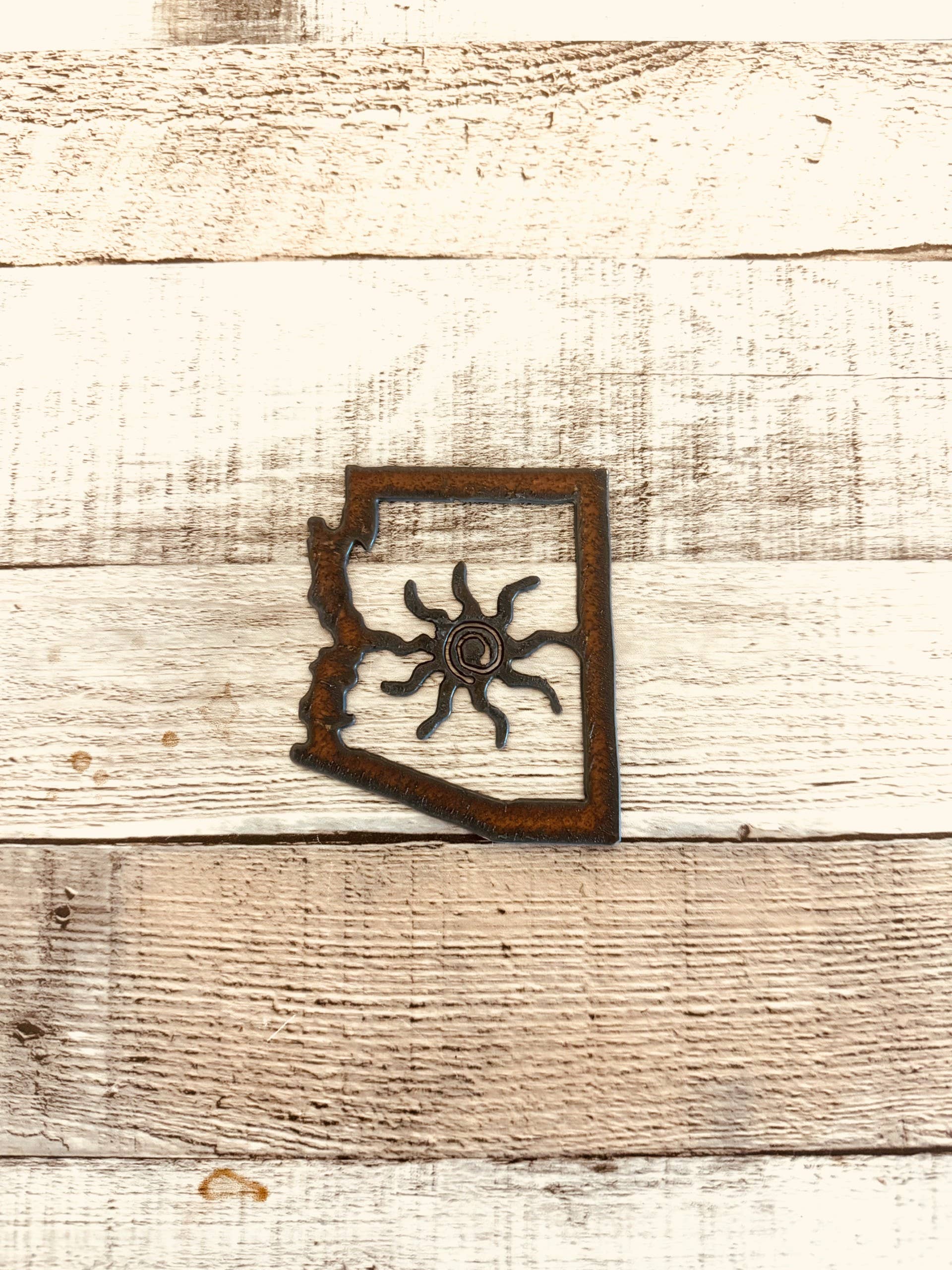 Arizona Outline with Sun Rustic Southwestern Desert Magnet – Universal ...