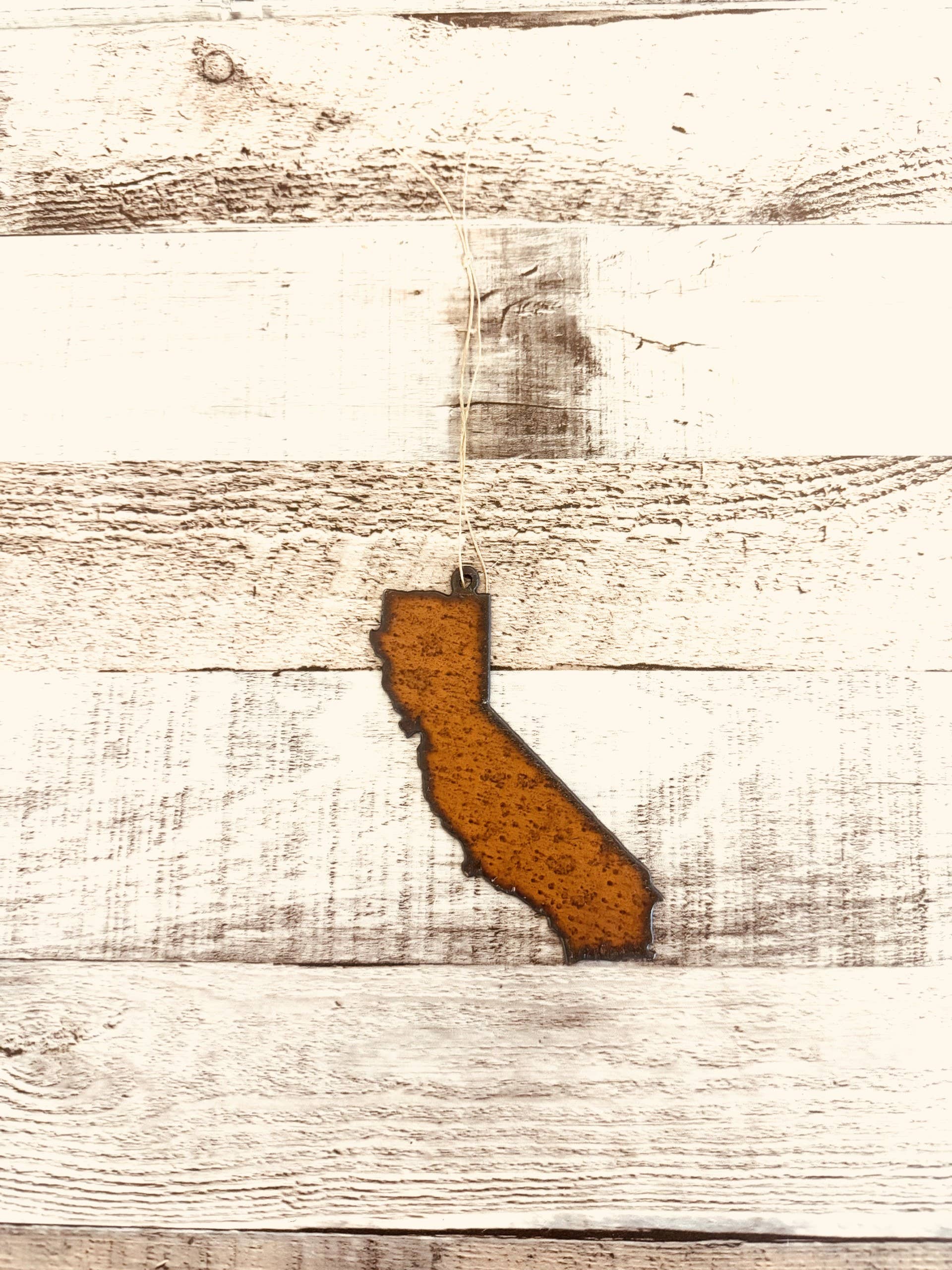 California State shape Rustic Metal Ornament – Universal Ironworks USA