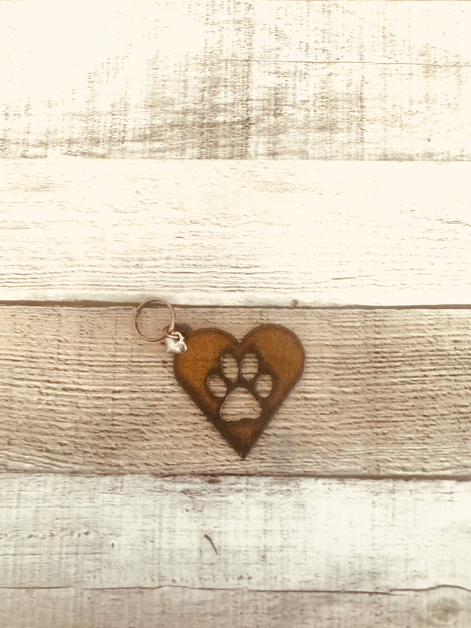 Heart with Paw Rustic Metal Pet Store Paw Print Animal – Universal ...