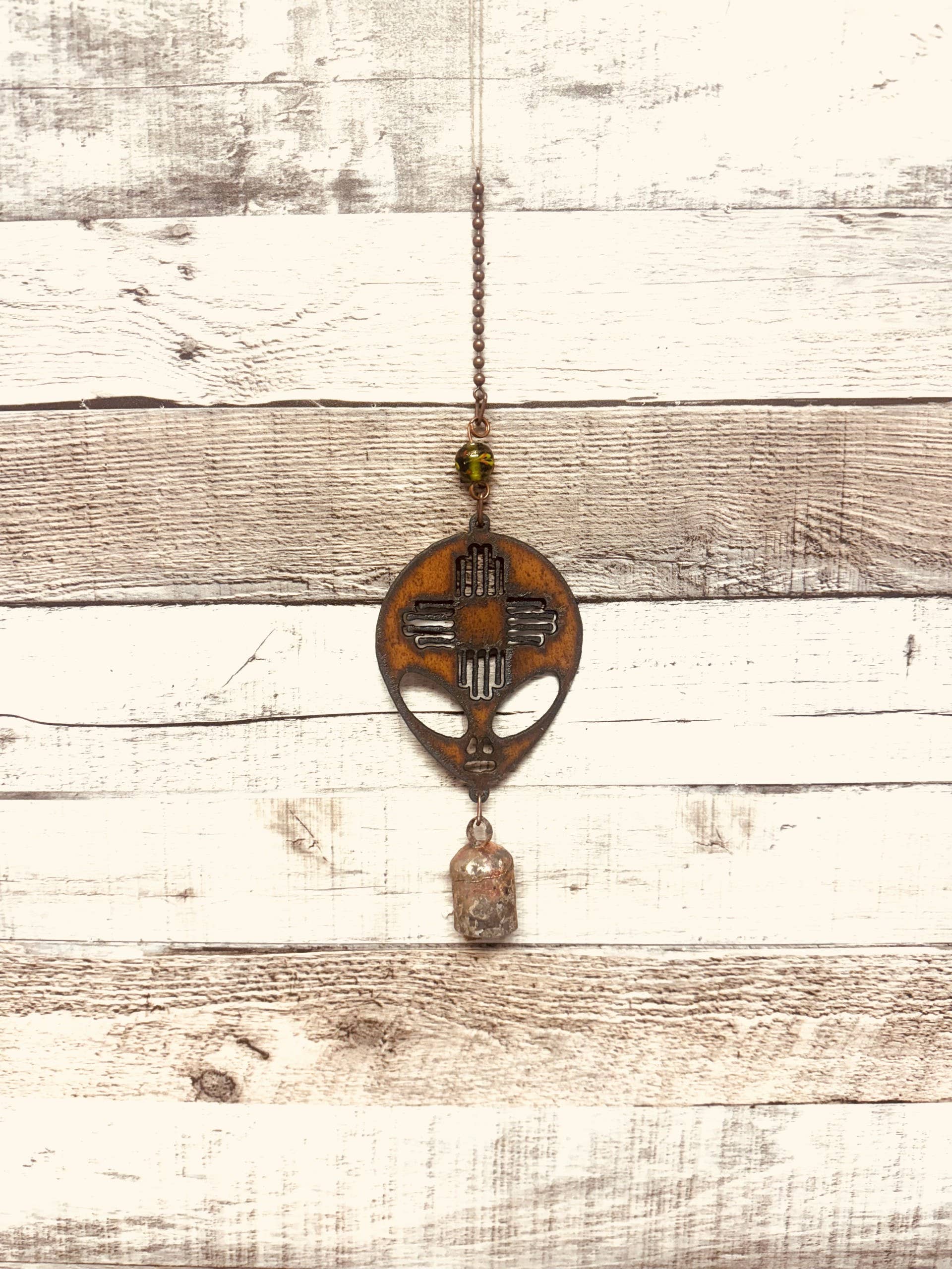 Alien Head with Zia New Mexico Garden Bell Chime – Universal Ironworks USA