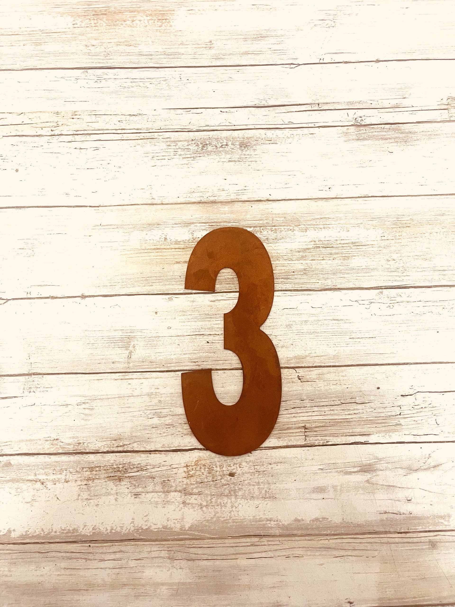 Metal House Number 3 Metal Rustic 8 Inch Garden Outdoor DIY – Universal ...