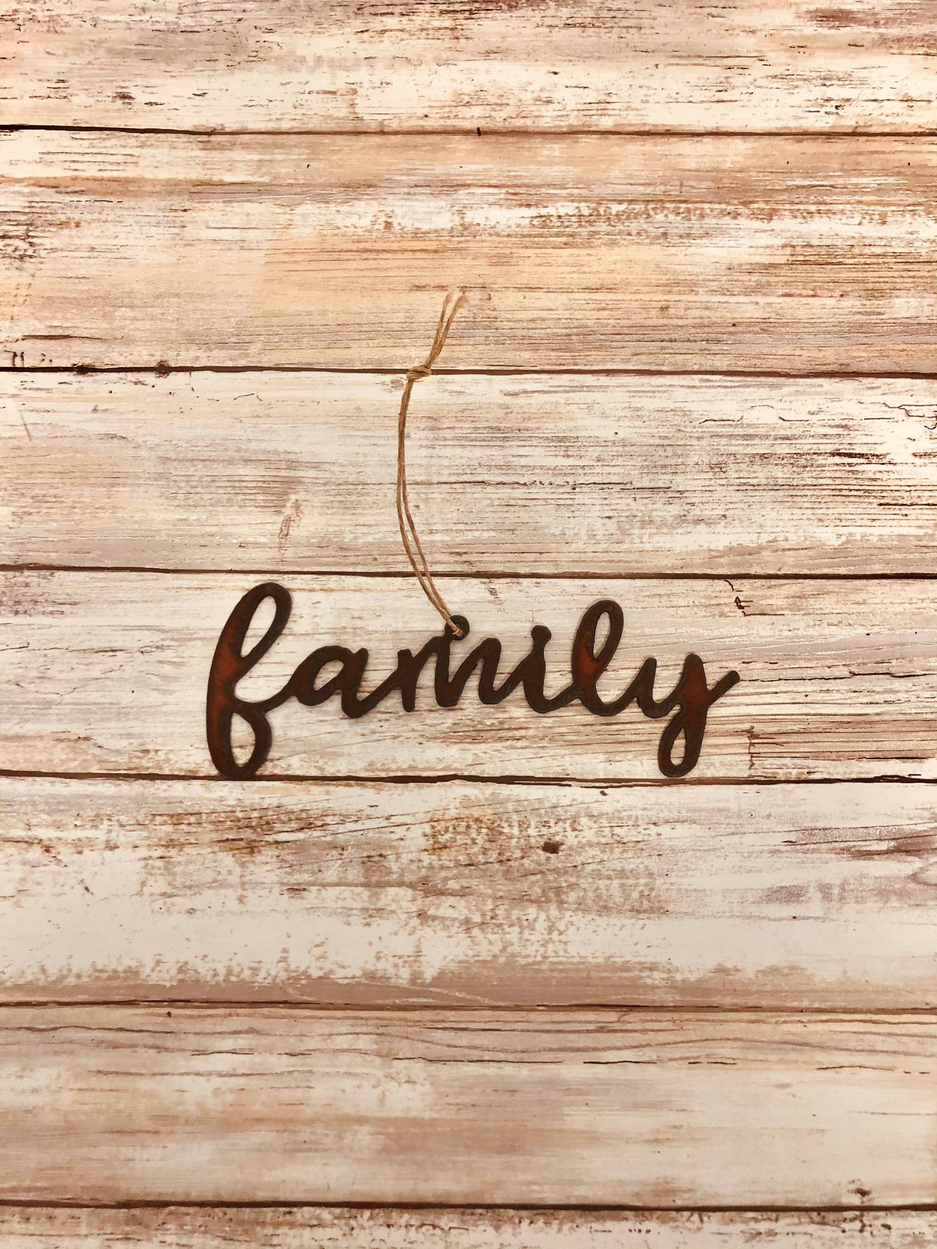 Family Cursive Word Ornament – Universal Ironworks USA