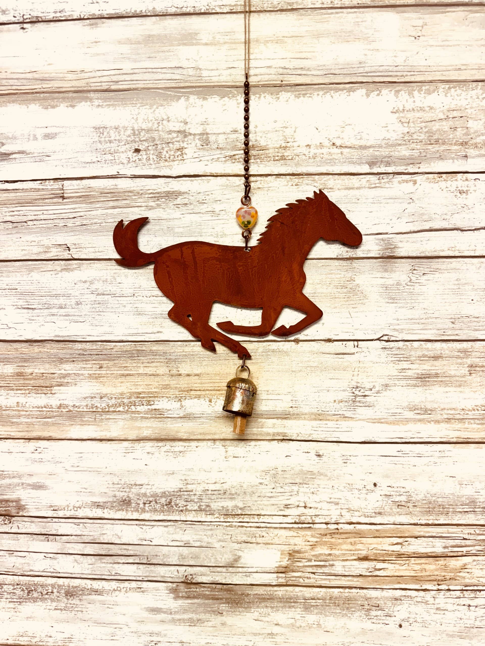 Horse Rustic Metal Western Rodeo Garden Bell Chime 8 Inch – Universal ...