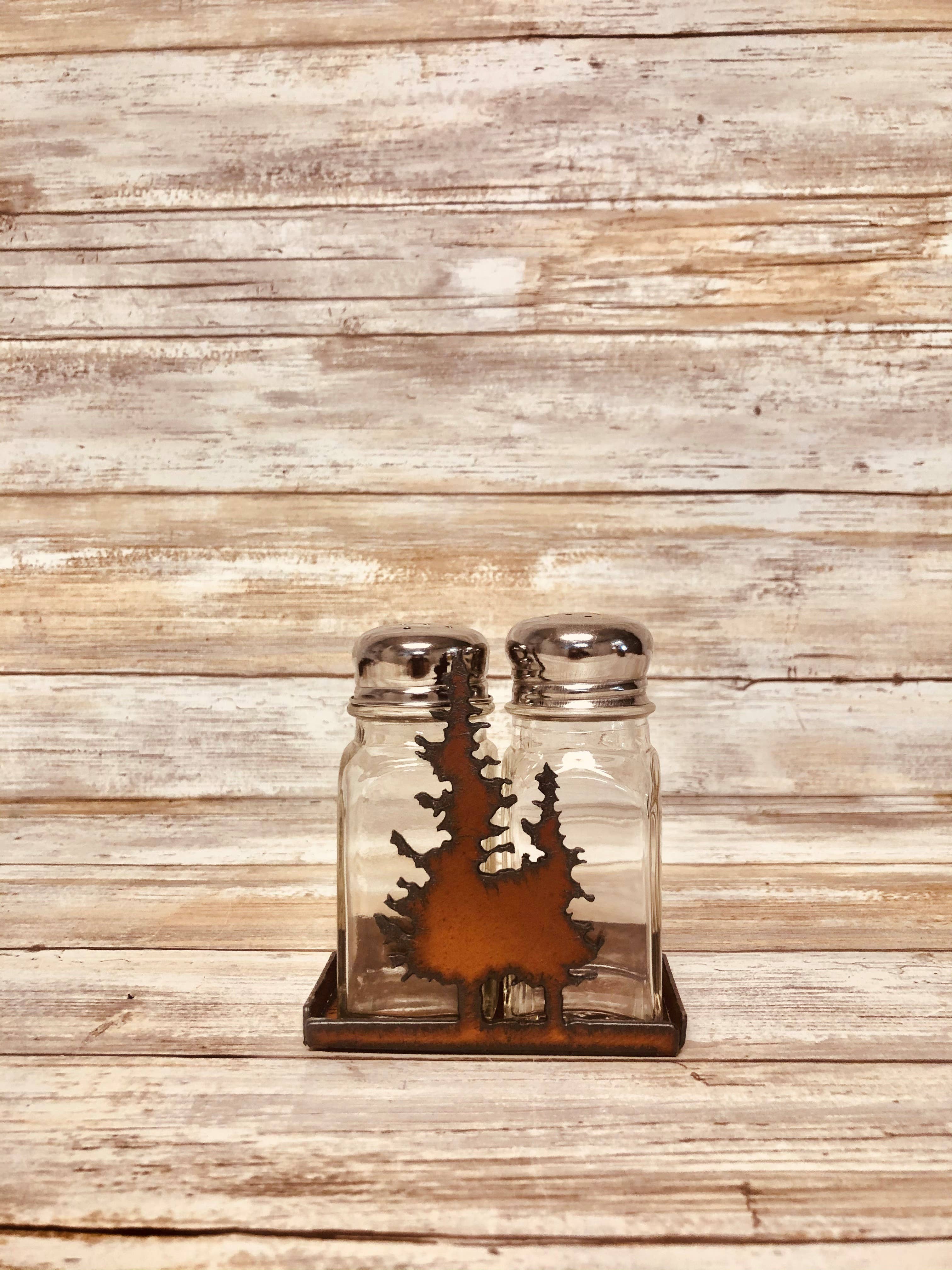 Double Pine Tree Lodge Salt N Pepper Shaker – Universal Ironworks USA