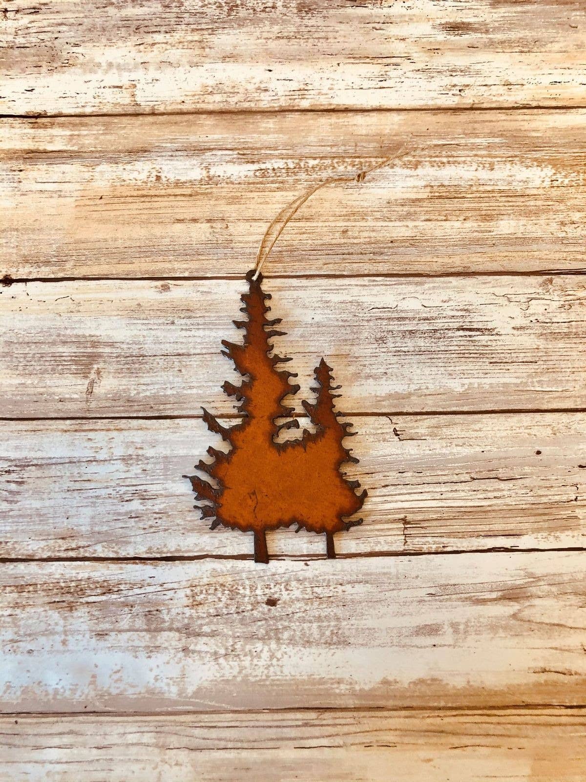 Double Pine Tree Lodge Ornament – Universal Ironworks USA