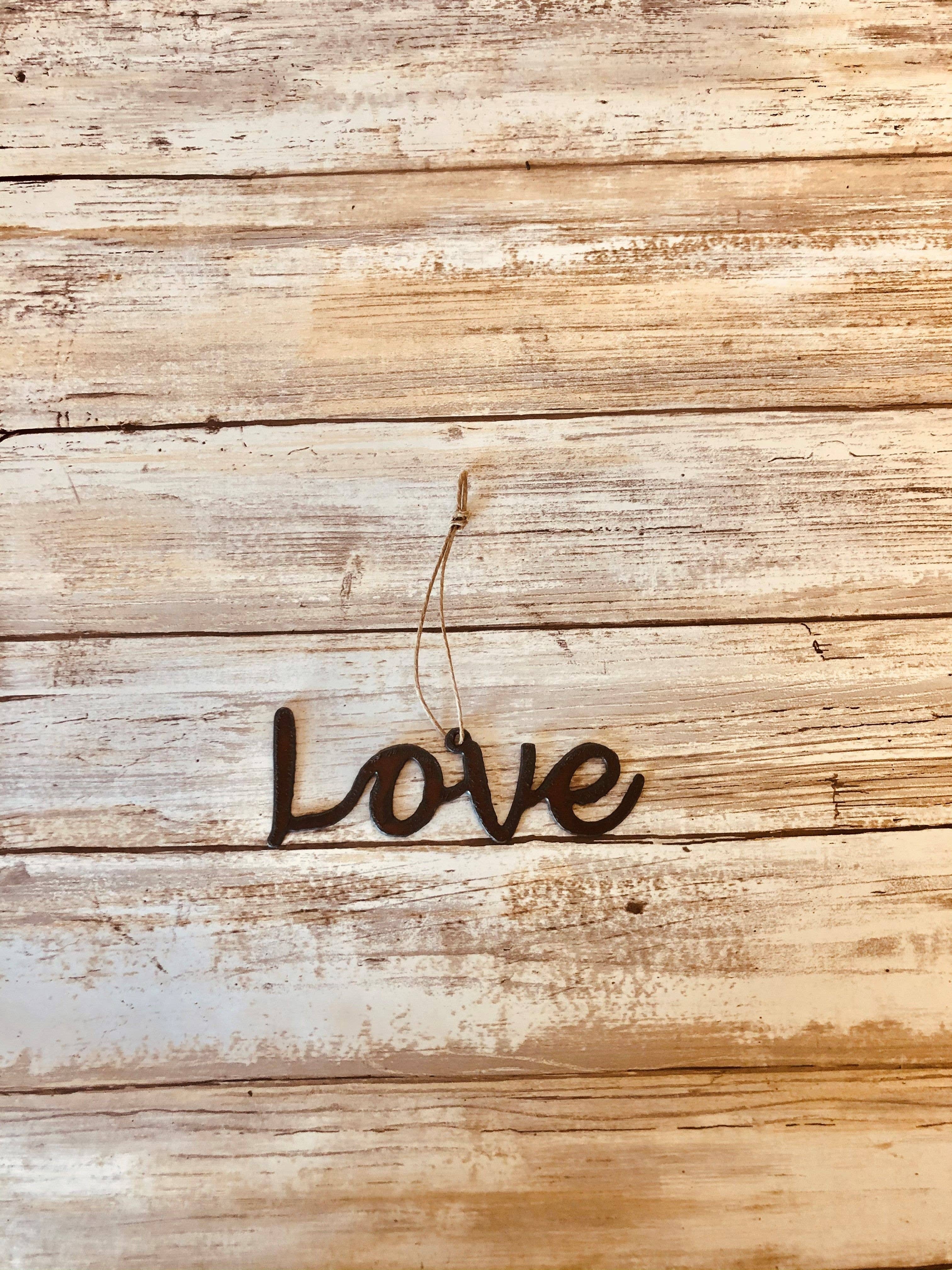 Love Cursive Word Ornament – Universal Ironworks USA
