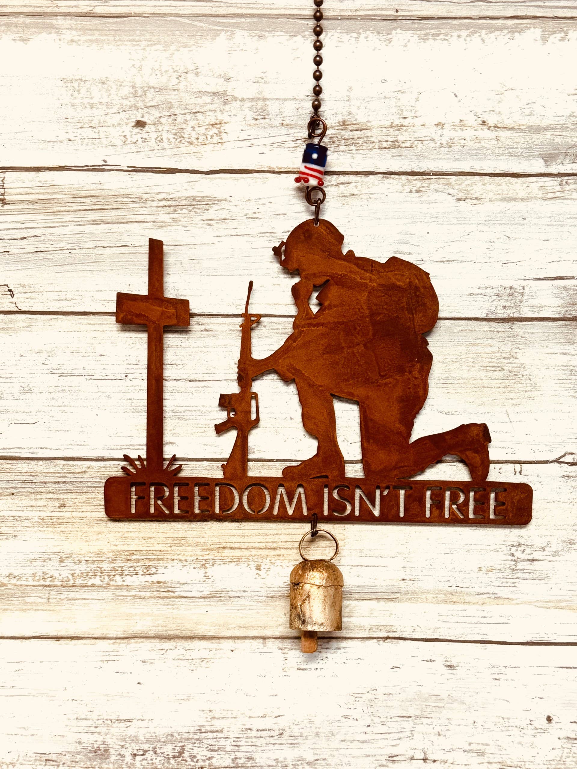 Freedom is Not Free Soldier Garden Rustic Bell Chime 8 Inch – Universal ...