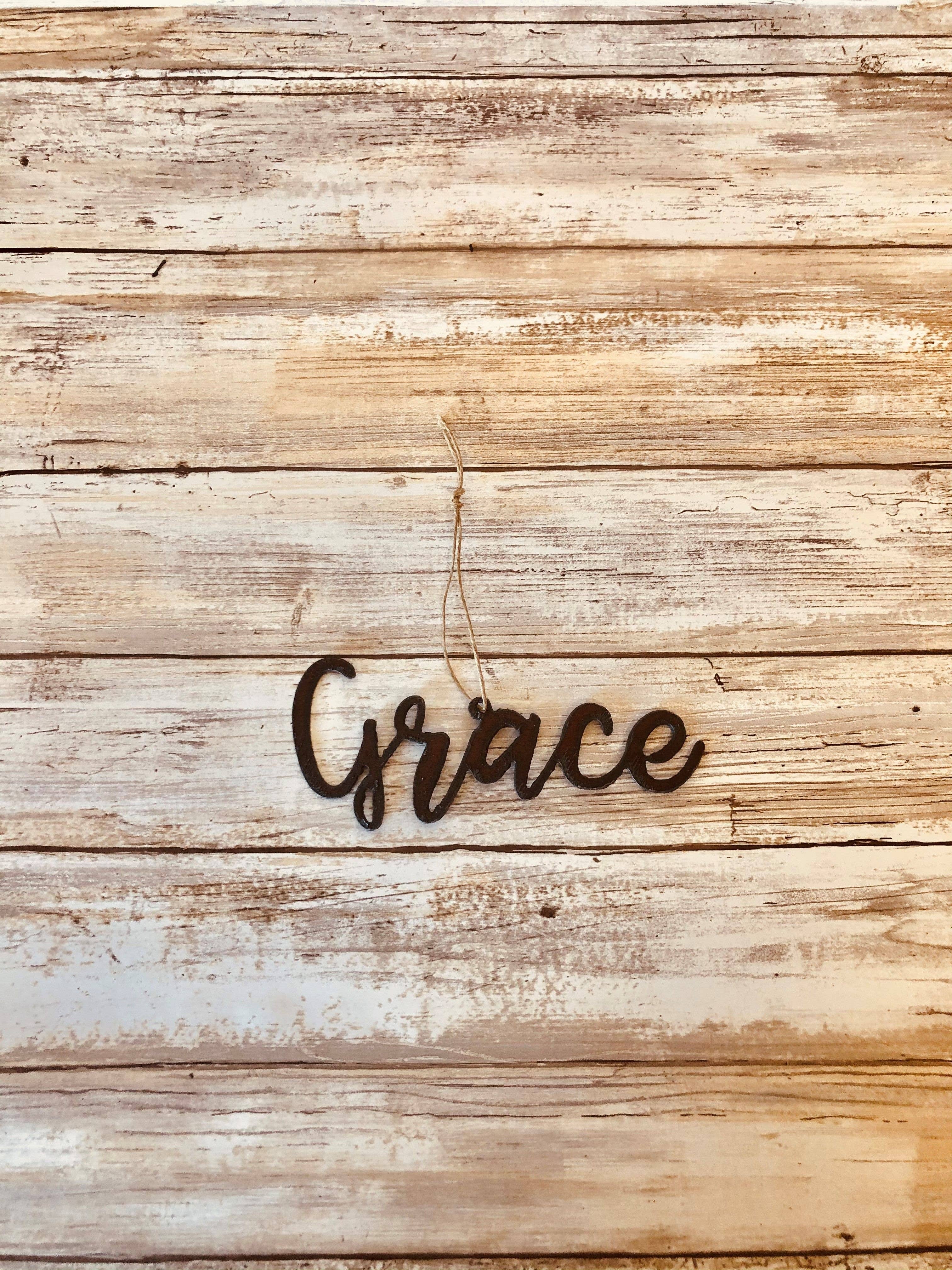 Grace word cursive – Universal Ironworks Inc