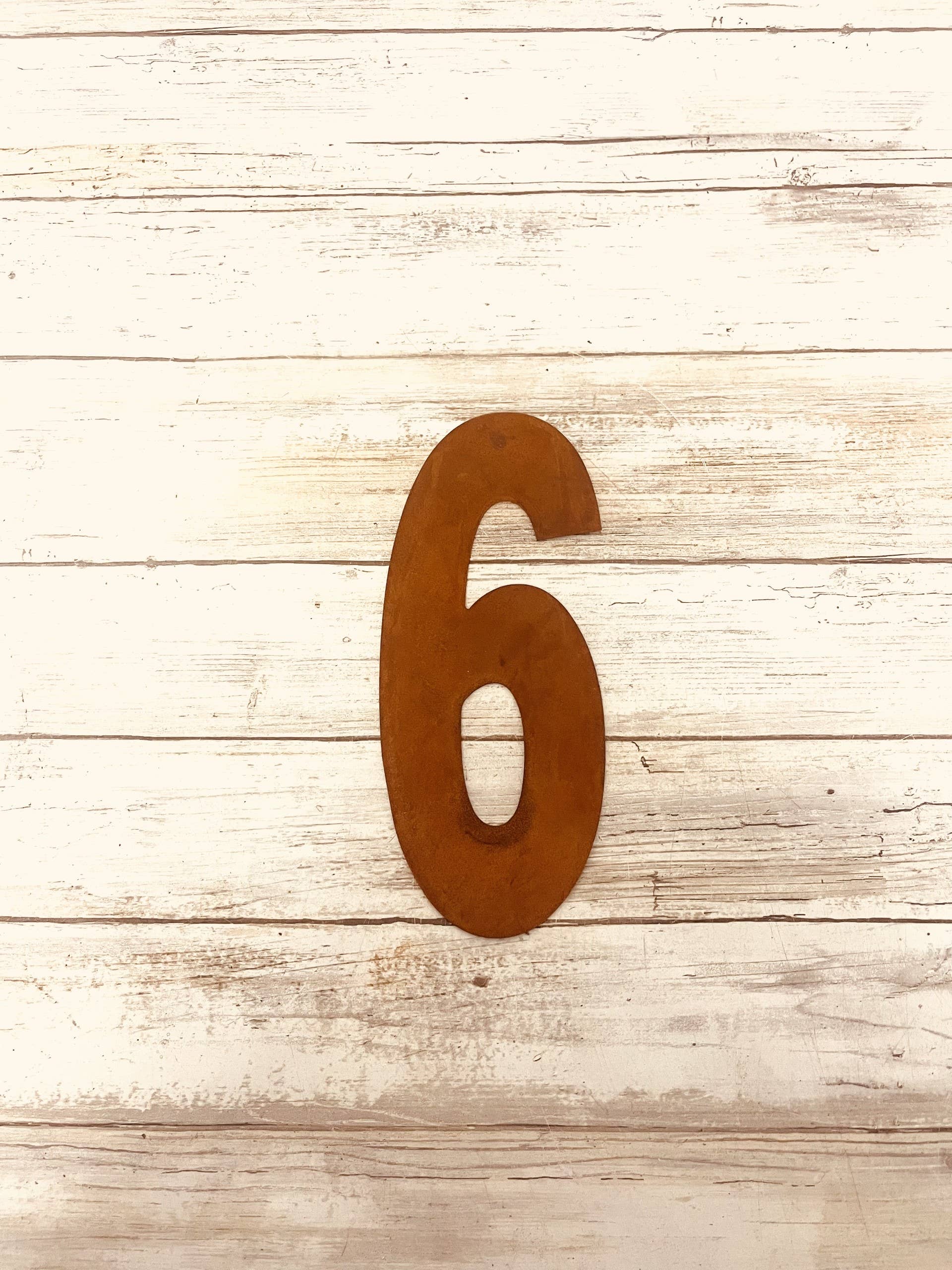 Metal House Number 6 Metal Rustic 8 Inch Garden Outdoor DIY – Universal ...