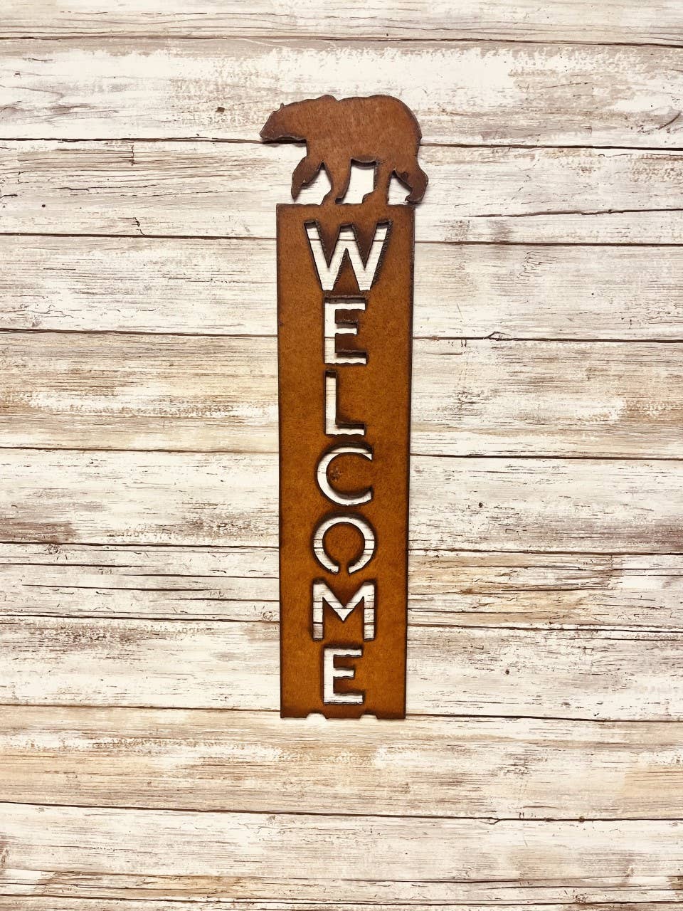 Polar Bear Vertical Welcome Alaska Sign – Universal Ironworks USA