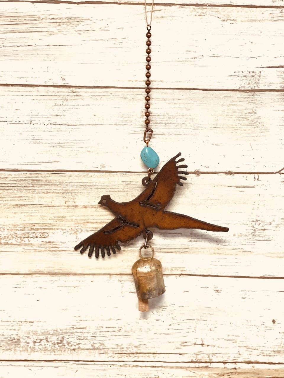 Pheasant Bell Rustic Metal Garden Decor Chime – Universal Ironworks USA