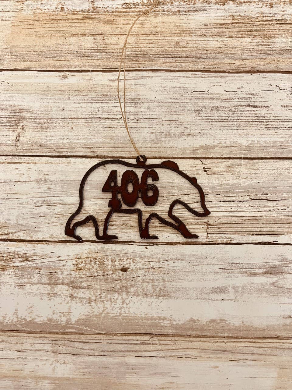 Grizzly Bear Outline Ornament with Montana 406 Area Code – Universal ...