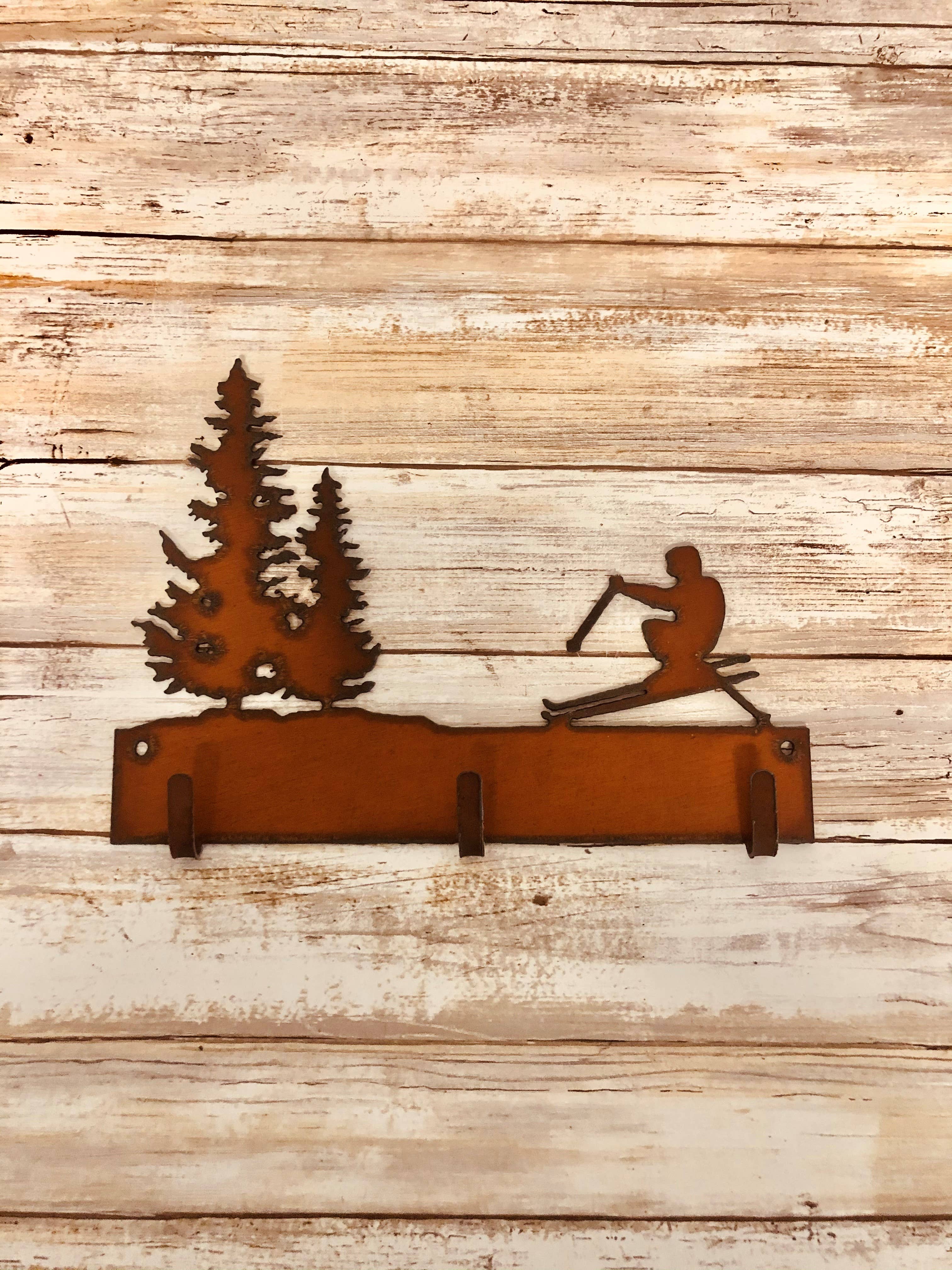 Skier and Double Pine Tree Triple Hook – Universal Ironworks USA