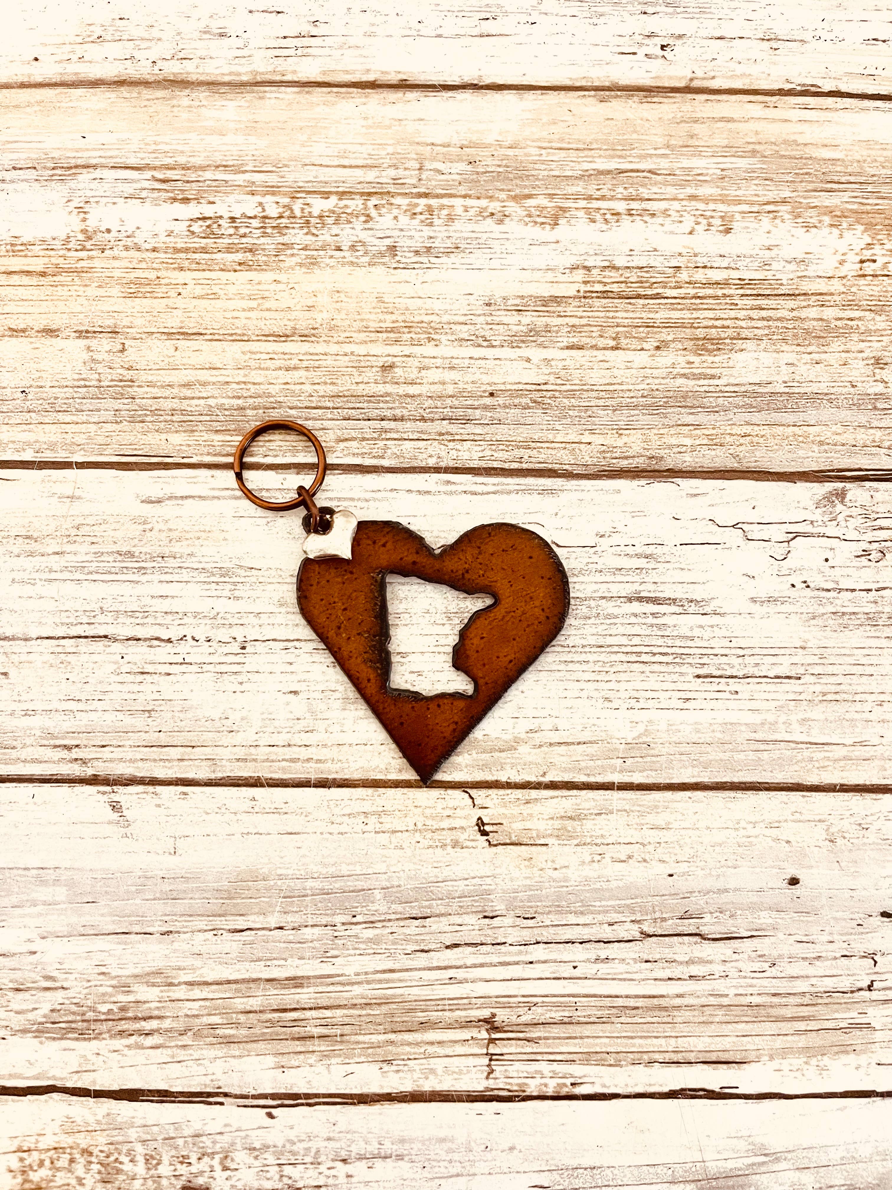 Heart shape with Minnesota Cut out Key Chain – Universal Ironworks USA