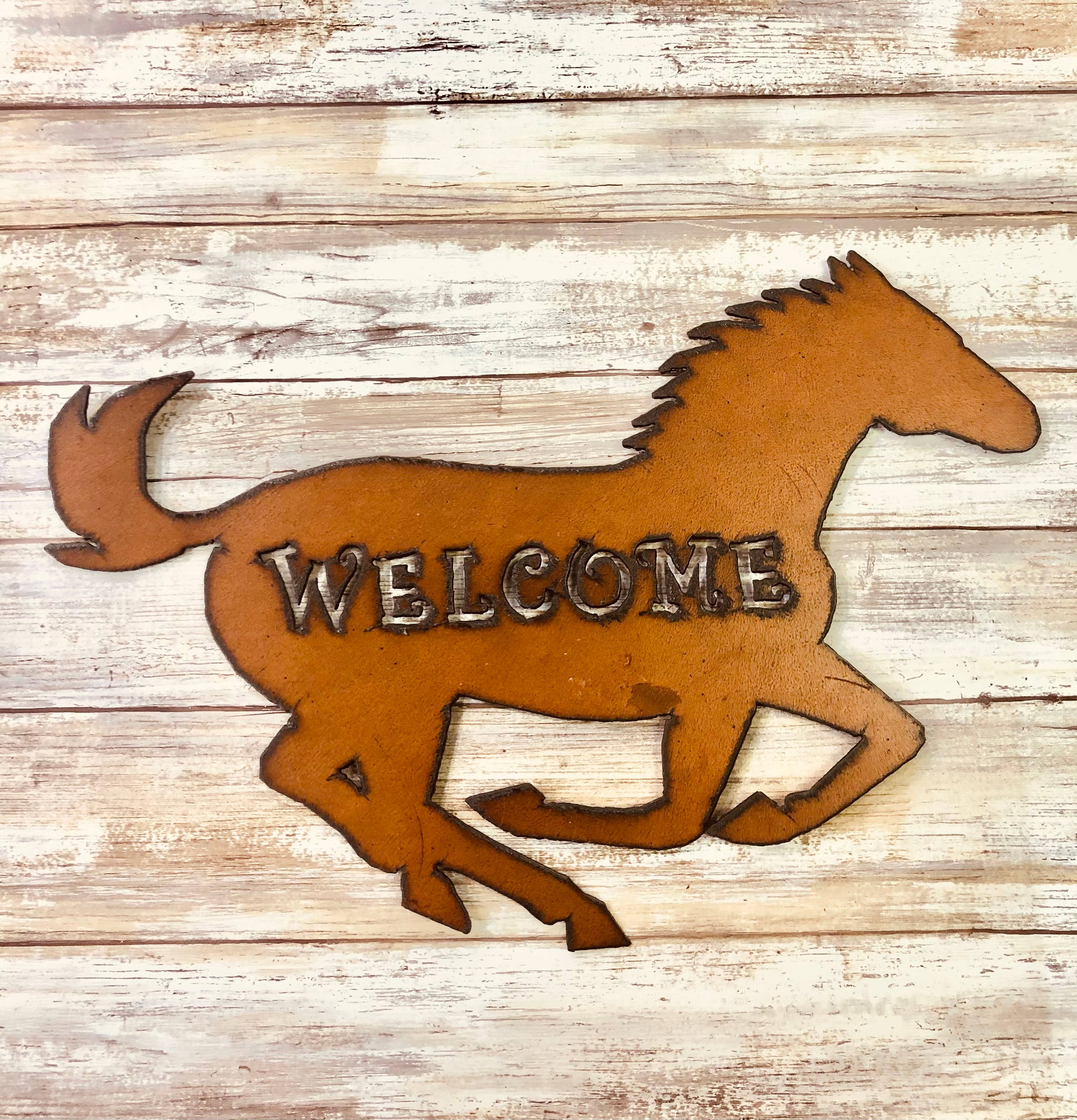 Horse Image Welcome Rustic Western Sign – Universal Ironworks USA