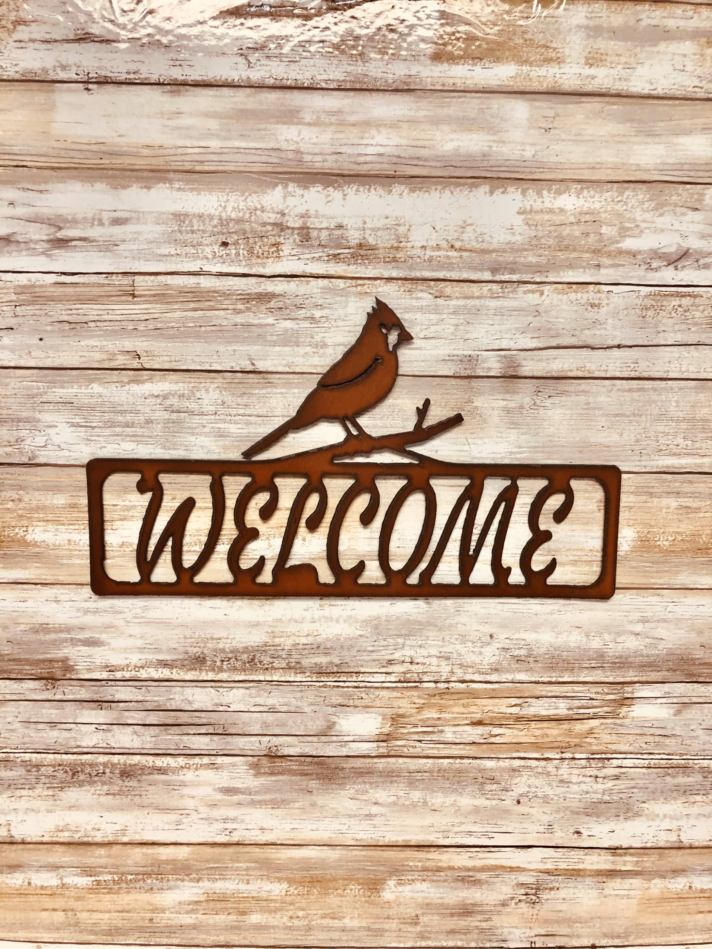 Cardinal Bird Horizontal Welcome Sign – Universal Ironworks USA