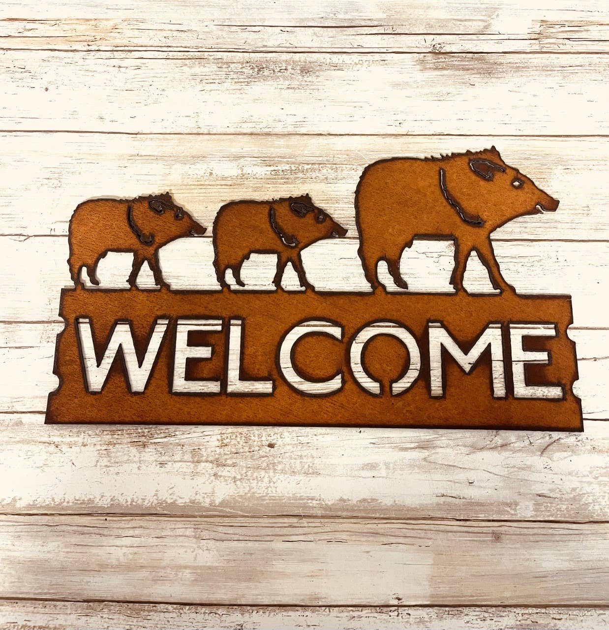 Javelina Family Horizontal Welcome Southwest Sign – Universal Ironworks USA