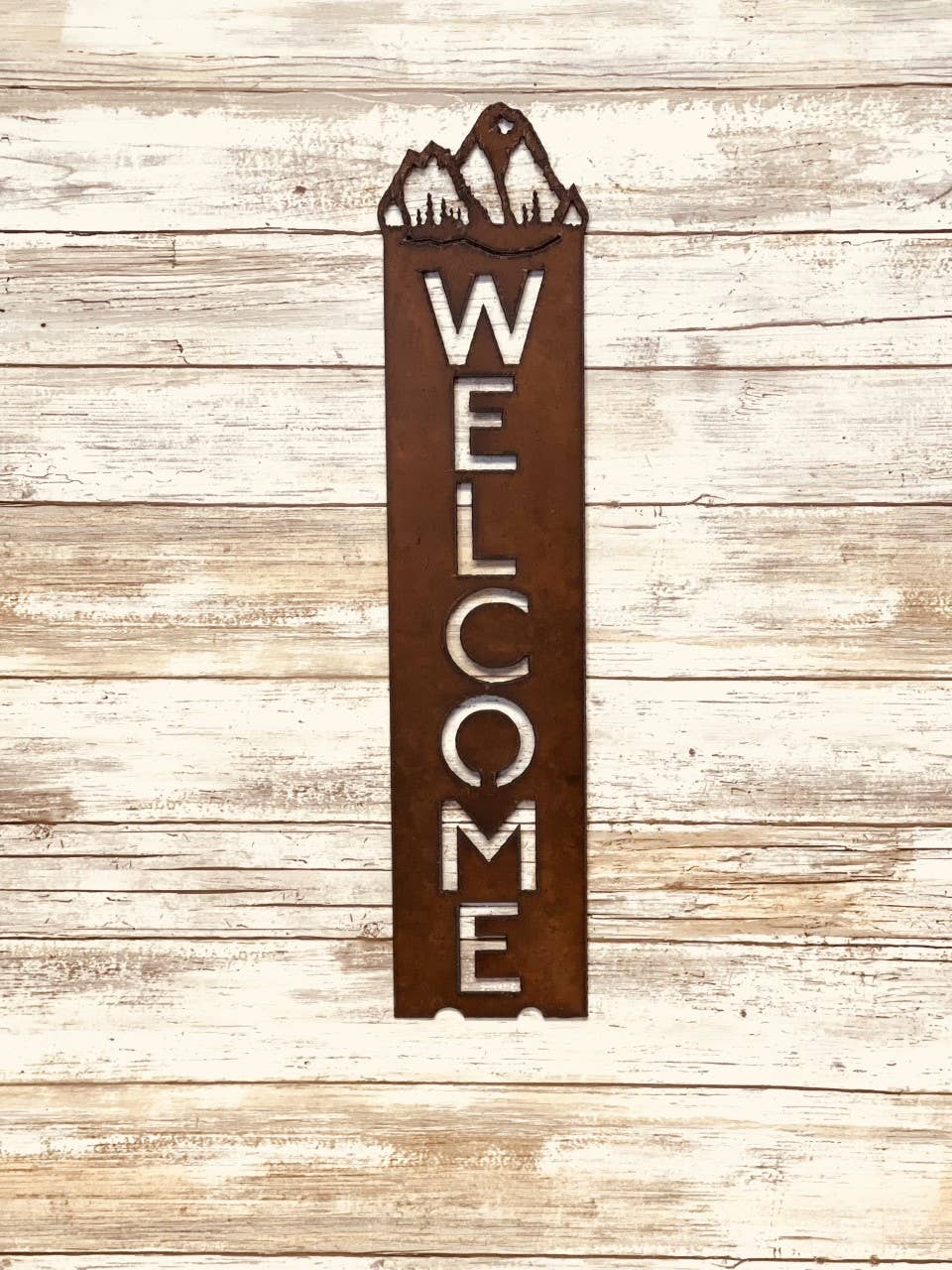 Mountain Vertical Lodge Welcome Sign – Universal Ironworks USA