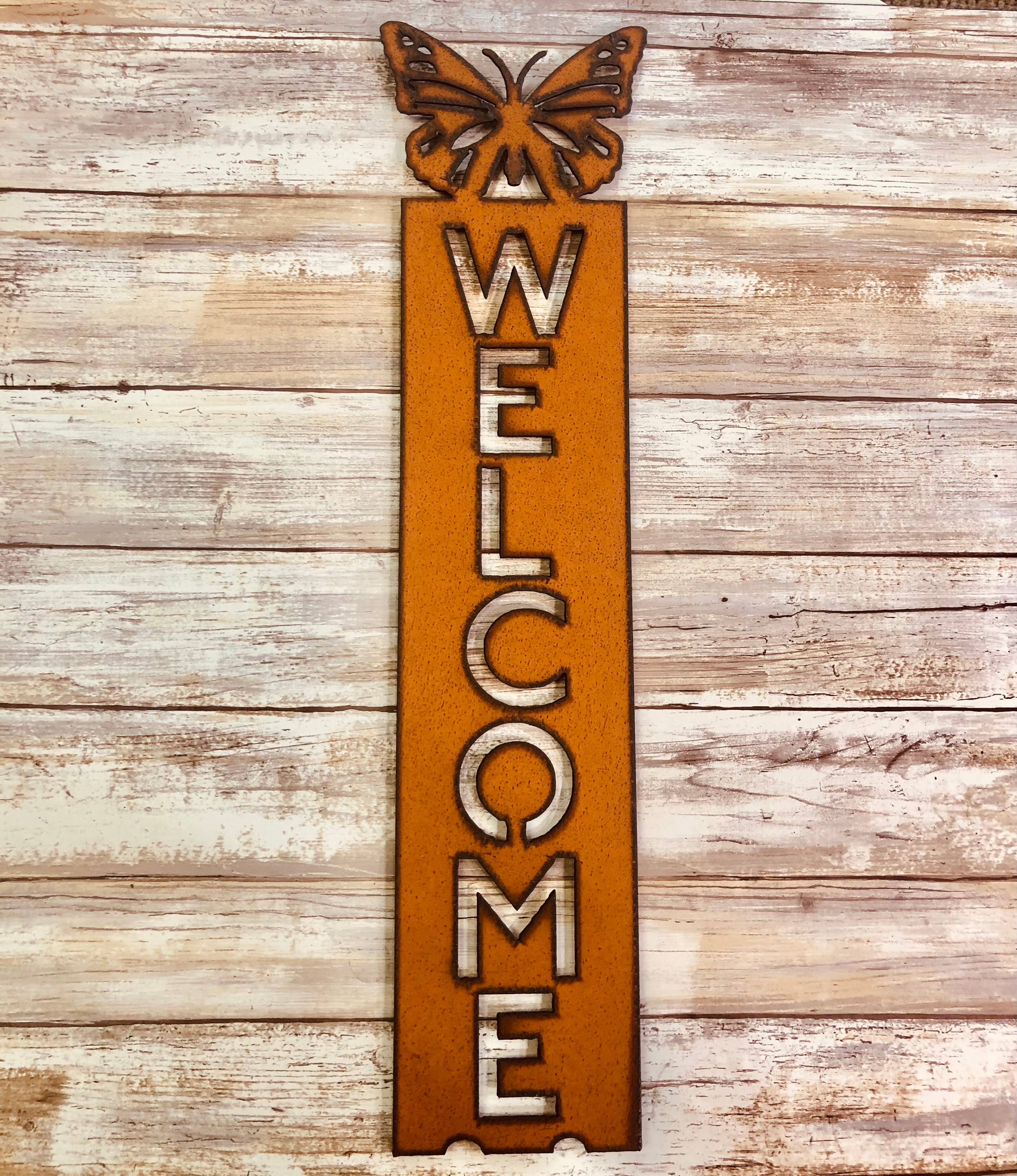 Butterfly Vertical Welcome Sign – Universal Ironworks USA