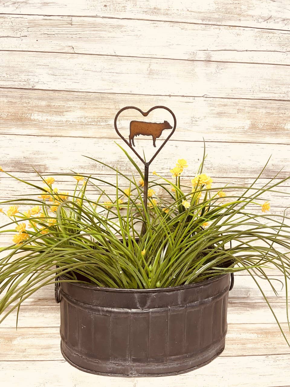 Heart Outline with Cow Plant Stake 4H Gift Garden – Universal Ironworks USA
