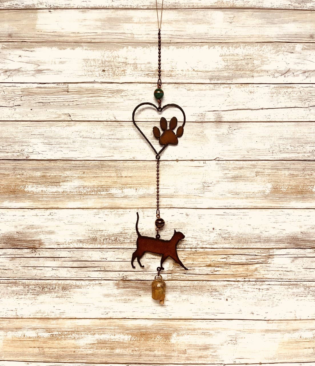 Cat and Paw Double Bell Rustic Pet Lover Boutique chime – Universal ...
