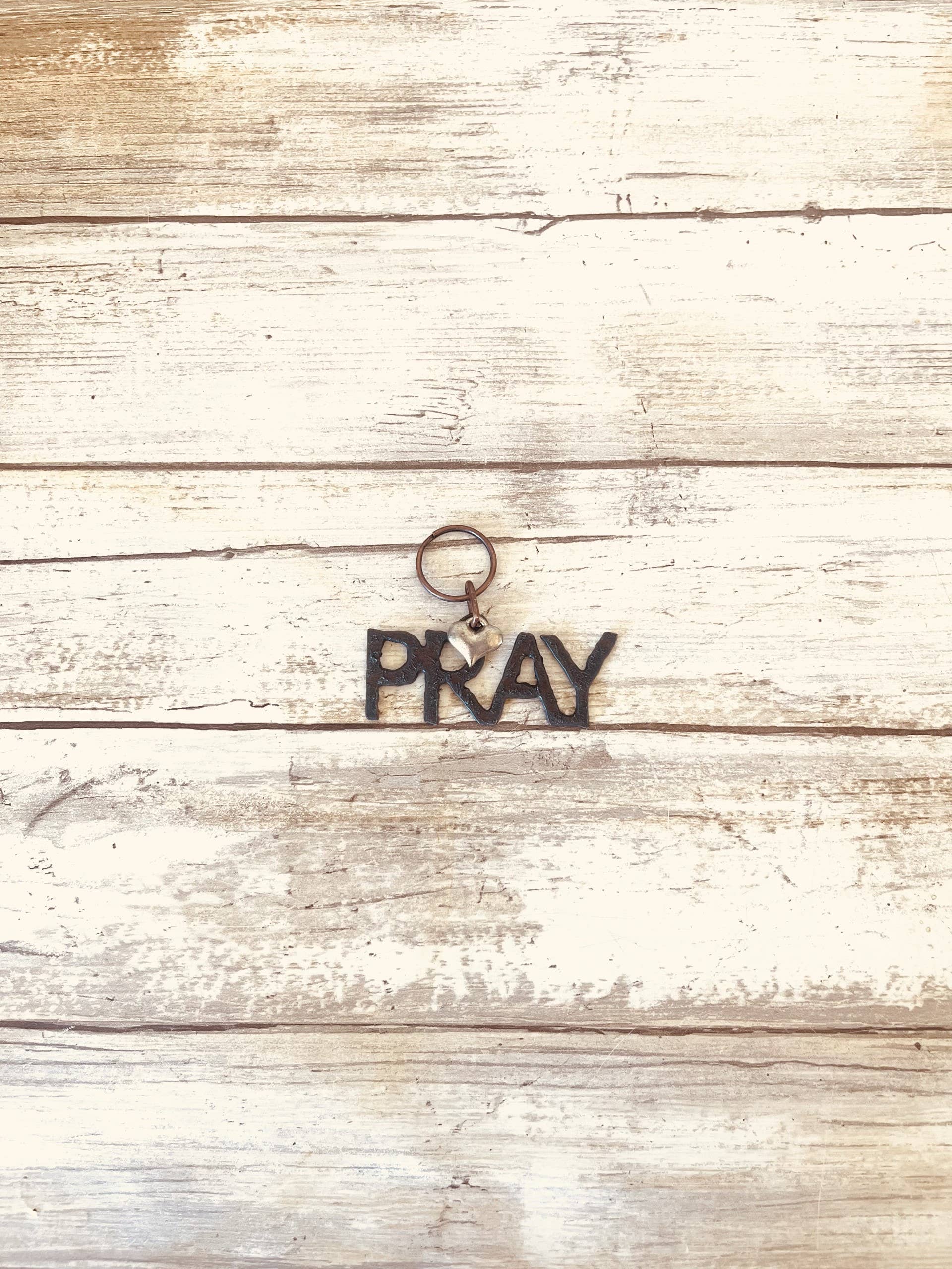 Pray Key Chain Rustic Religious Gift – Universal Ironworks USA
