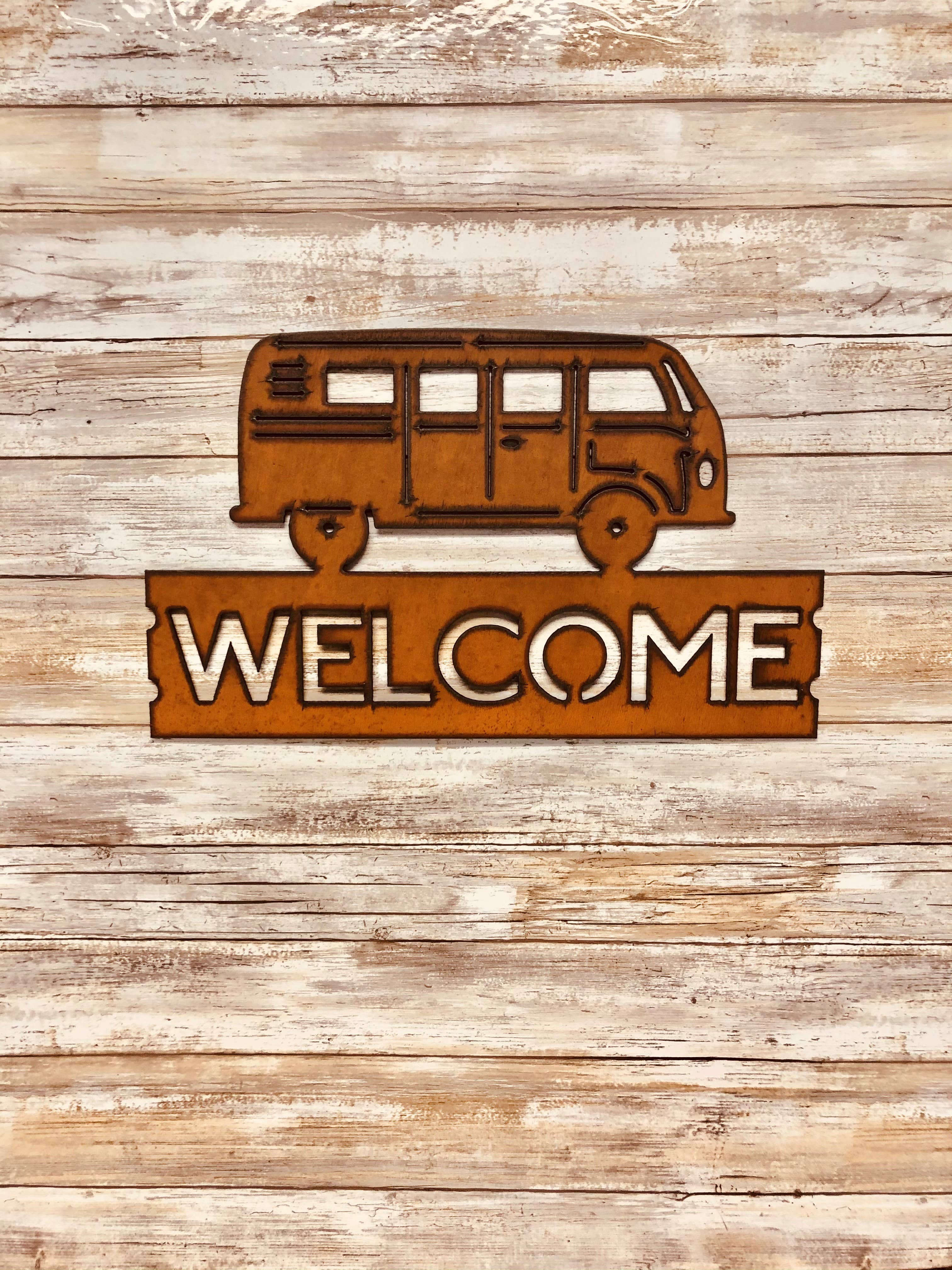 VW BUS Bus Horizontal Welcome Sign – Universal Ironworks USA